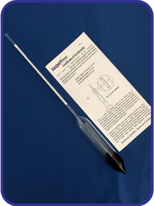 XLL Load Line Hydrometer 0.990-1.040 – Carlton Glass
