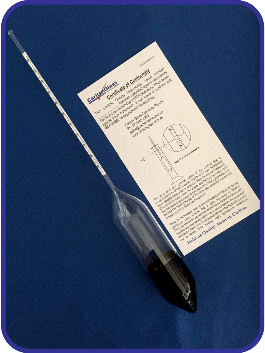 ESG0020 Specific Gravity Hydrometer 1.000-1.020 L20 – Carlton Glass